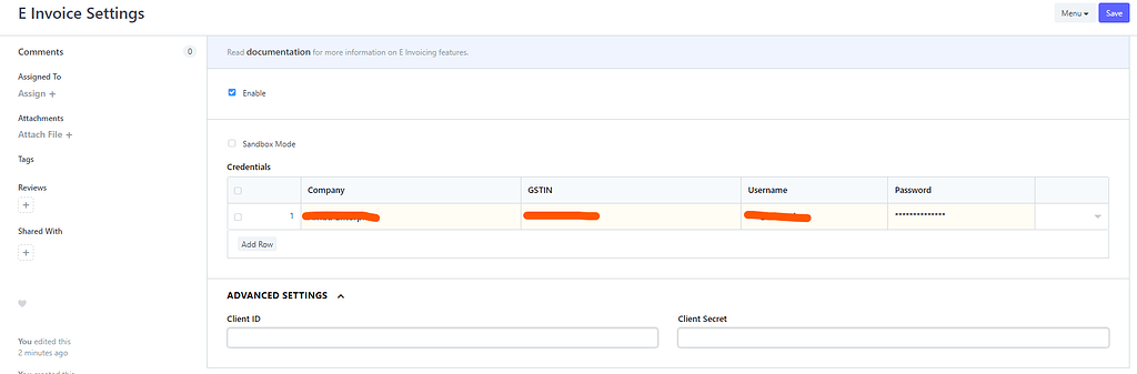 [ERPNext V12] - How to setup E-Invoice - ERPNext - Frappe Forum