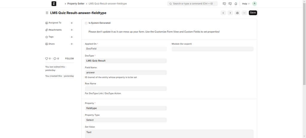 Field Type not updating in database - Learning - Frappe Forum Field Type not updating in database - Learning - Frappe Forum