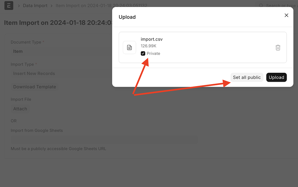 Data Import - Private vs Public? - ERPNext - Frappe Forum