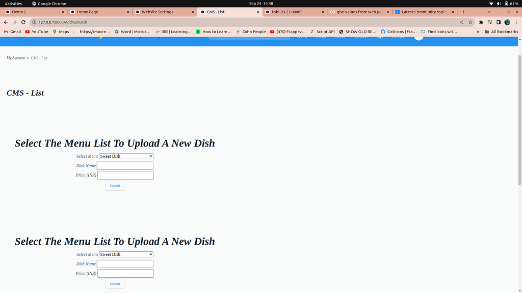 How To Get Value Values From Frontend Html Page To Backend Code For Functionality Community