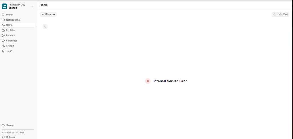 Internal Server Error on Frappe Drive - Frappe Drive - Frappe Forum