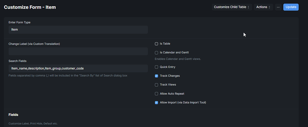 Export Customization Form Button Does Not Show Customize Erpnext Frappe Forum
