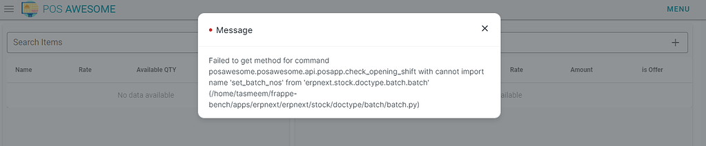 POSAwesome-Failed to get method for command - ERPNext - Frappe Forum
