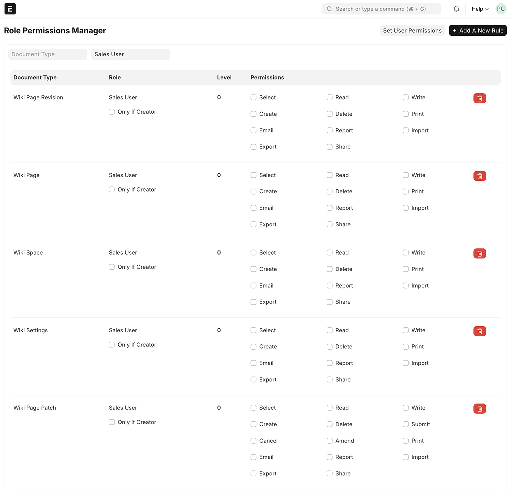 Disable user roles from editing Wiki pages and side bar - ERPNext - Frappe Forum