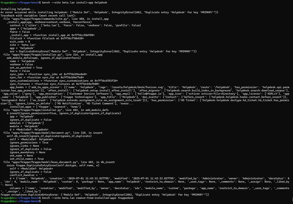 Error install frappedesk - Support - Frappe Forum