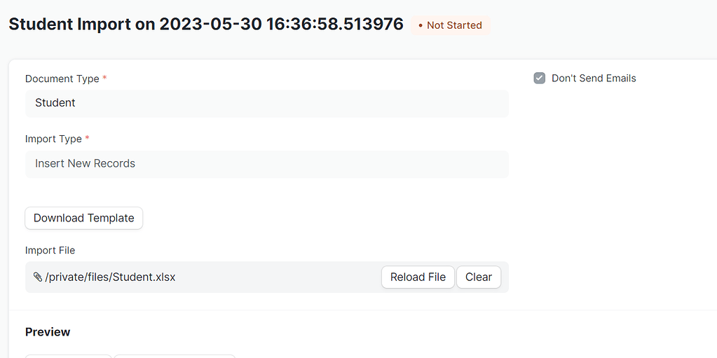 Error in importing data - Education - Frappe Forum