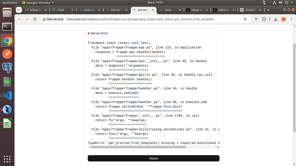Data import issue (server error) - ERPNext - Frappe Forum Data import issue (server error) - ERPNext - Frappe Forum