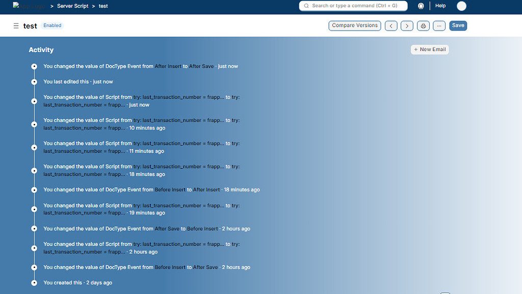 I could not find the previous change? - Frappe Helpdesk - Frappe Forum