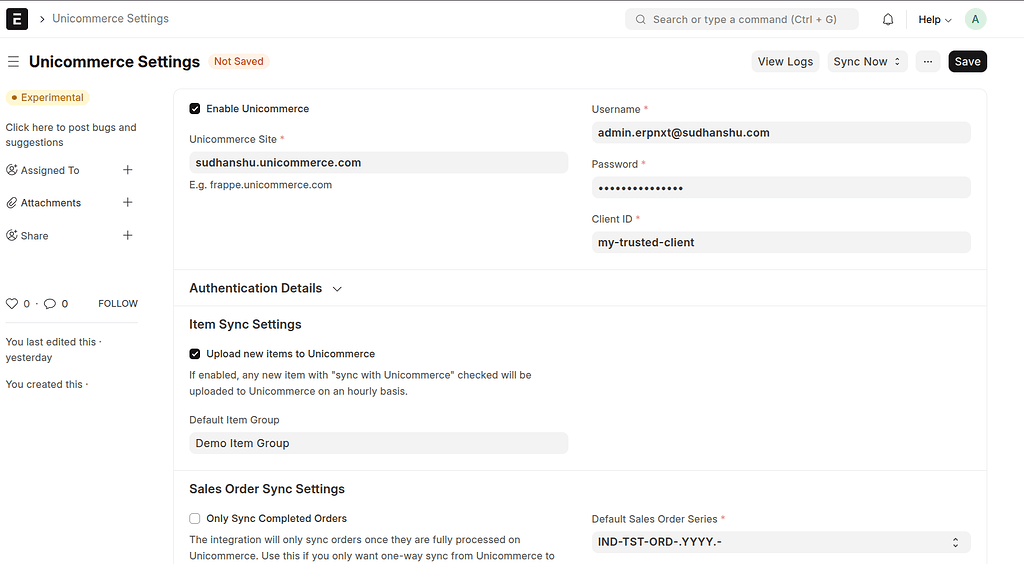 ERPNext - Unicommerce Integration - Customize ERPNext - Frappe Forum