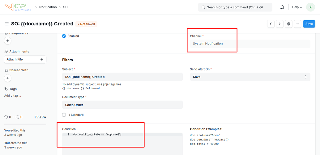How to enable System Notification on Workflow for Approvers - workflow - Frappe Forum