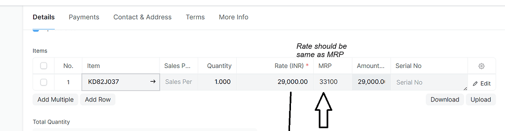 Sales Invoice MRP Rate Fetch to Rate - Customize ERPNext - Frappe Forum