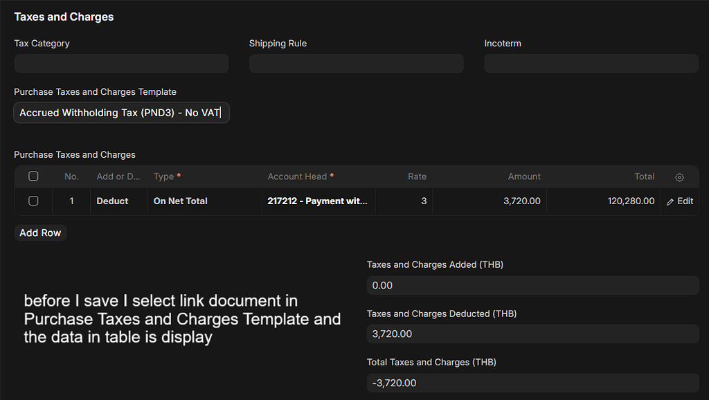 How can I fix the row data in the table of Doctype is not displayed after I click the save ...