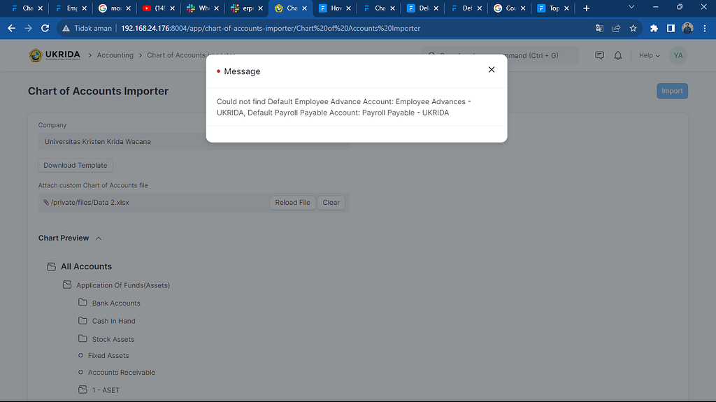 Chart Of Account Import Failed - ERPNext - Frappe Forum