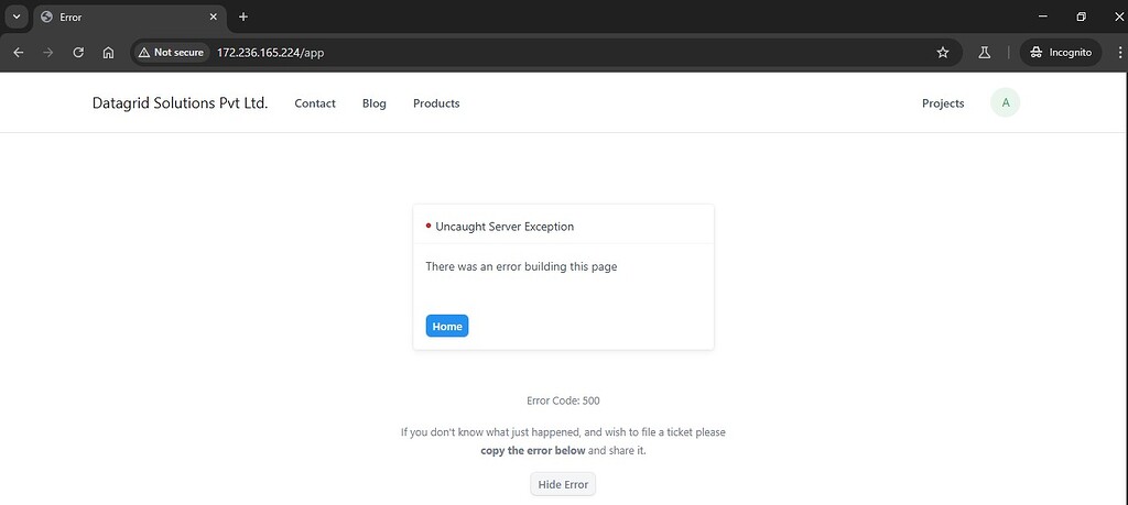 Uncaught Server Exception how to fix this - Support - Frappe Forum