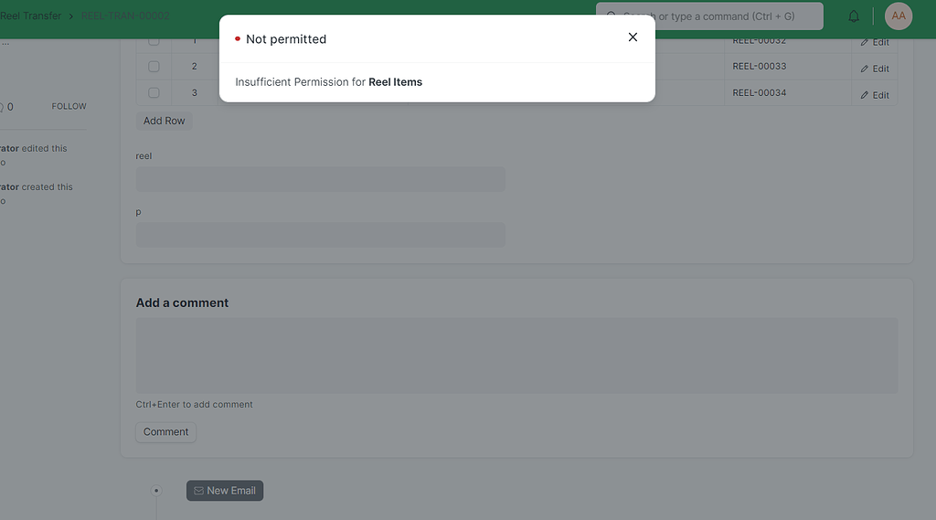 Insufficient permission for Child doctype - ERPNext - Frappe Forum