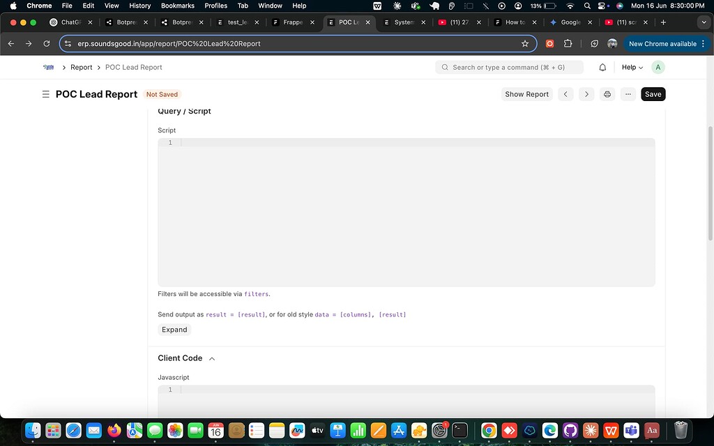 How use Script report use button for every row? - ERPNext - Frappe Forum