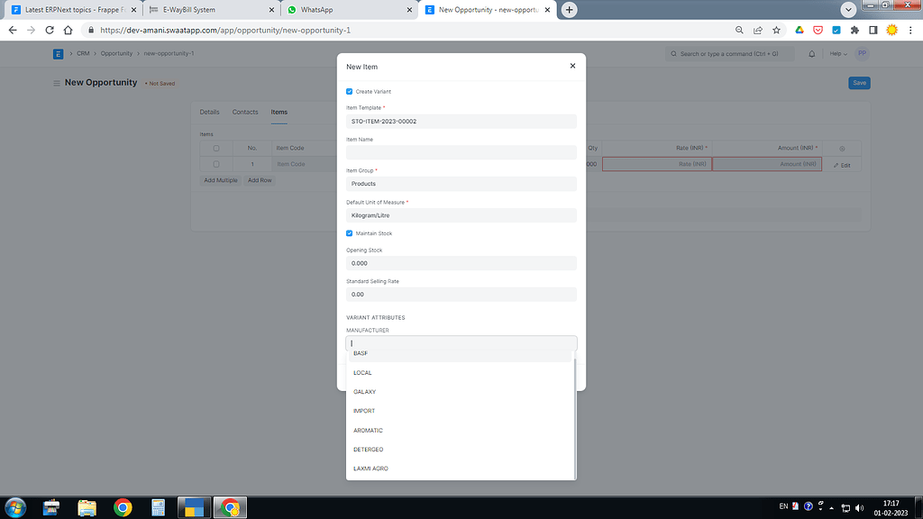 Item Variant can not Create - ERPNext - Frappe Forum