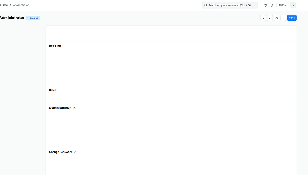 User Doctype Showing Empty Sections Frappe Framework Frappe Forum
