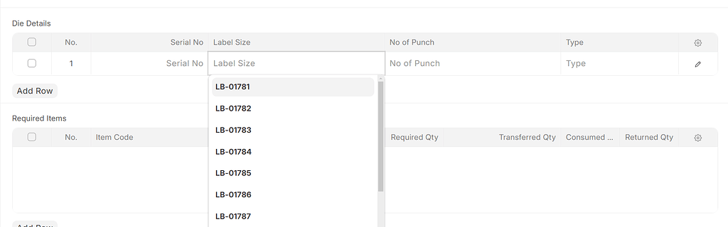 Displaying Label Size Names Instead of IDs in a Linked Field in Child Table - ERPNext - Frappe Forum