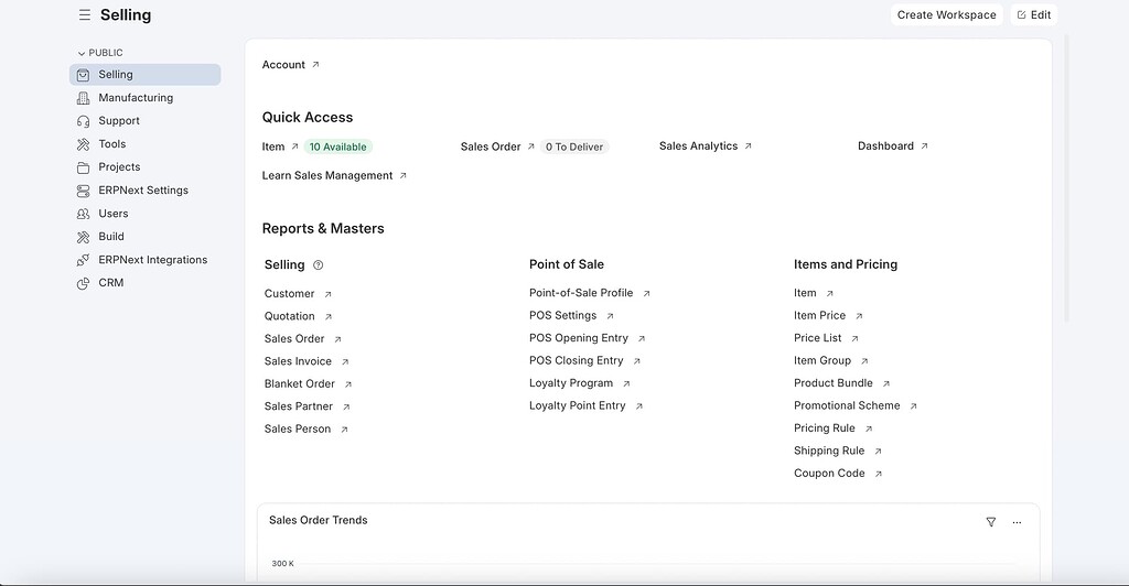 Customization on public workspaces - Customize ERPNext - Frappe Forum