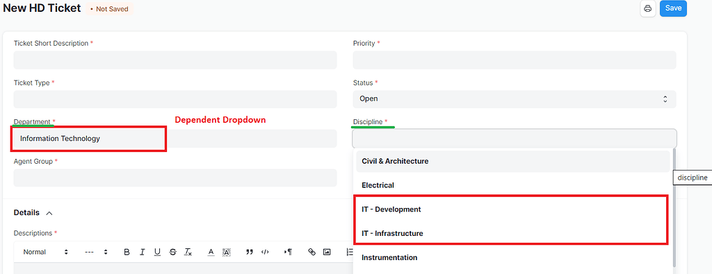 Dependent Dropdown in Form - Frappe Framework - Frappe Forum