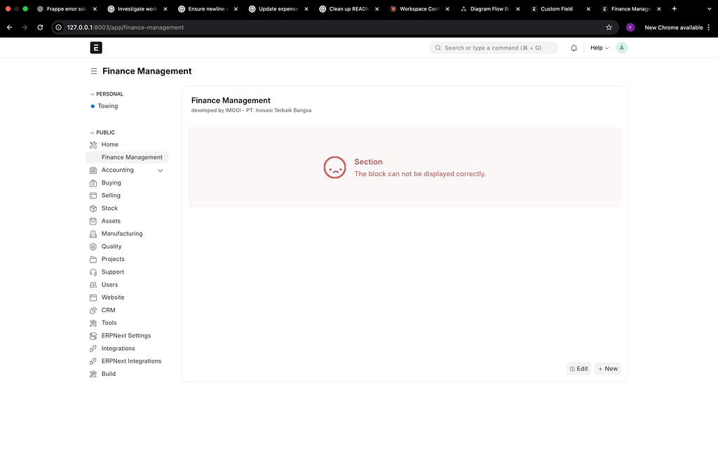 Does anyone know what the problem is? It won't create a workspace. - Frappe Forum