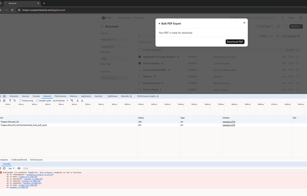 Printing multiple documents is not working when on https - ERPNext - Frappe Forum