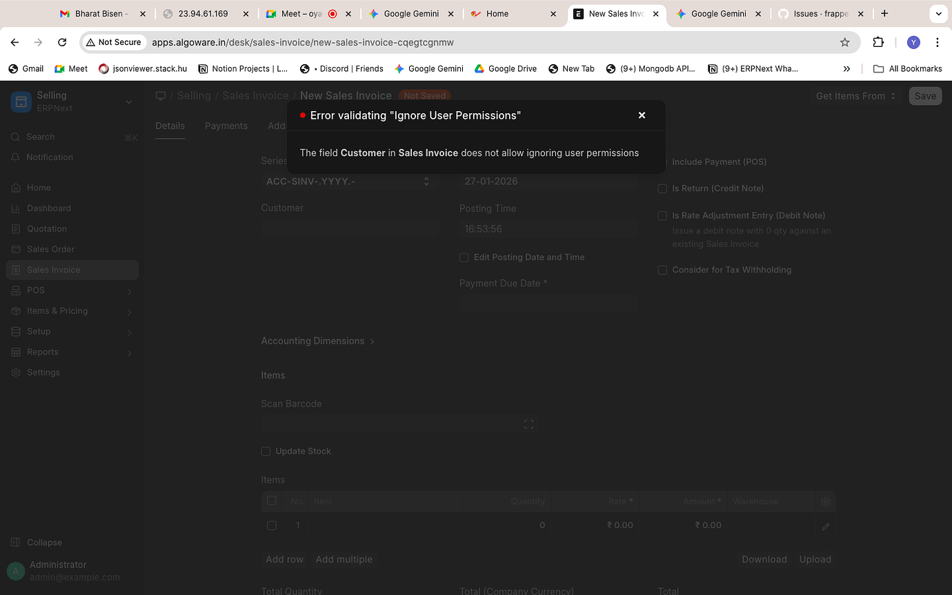 Erpnext v16 , ignore user permission - Frappe Forum