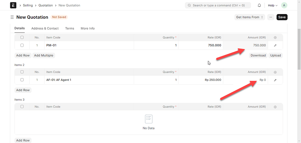 Custom item table in Quotation, cannot count amount - ERPNext - Frappe Forum