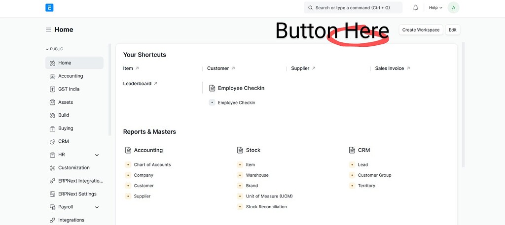 How to create a custom button on the ERPNext Home Page? - ERPNext - Frappe Forum