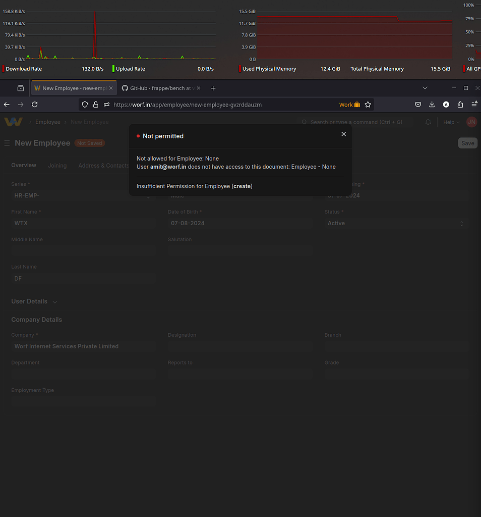 Insufficient Permission for Employee (create) - Bug - Frappe Forum