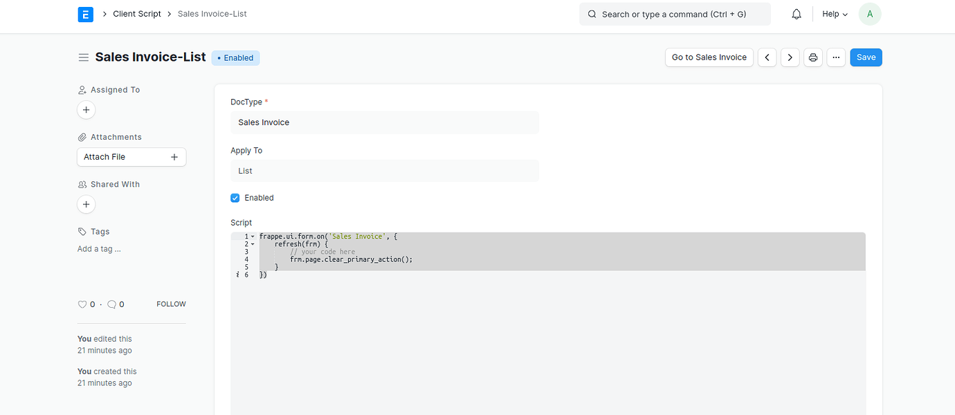 How To Remove The Add Or Create Button From Any Doctype List Erpnext Frappe Forum 2150