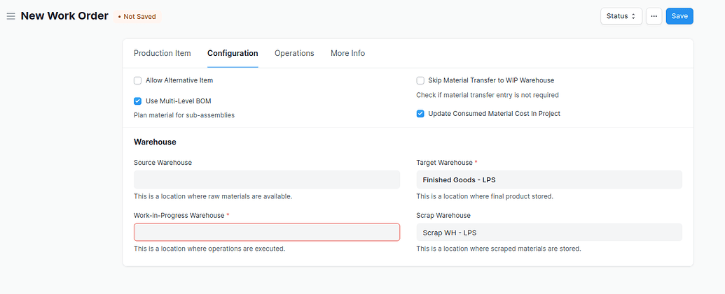 WIP warehouses setting in work order - ERPNext - Frappe Forum