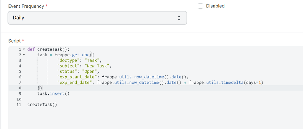 Auto create Task - ERPNext - Frappe Forum