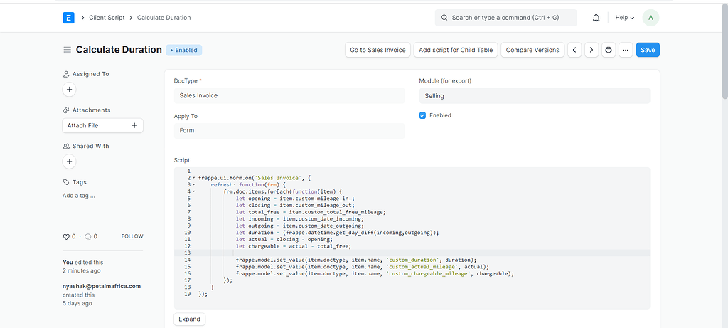 How do I set field values in child doctypes - Custom Script - Frappe Forum