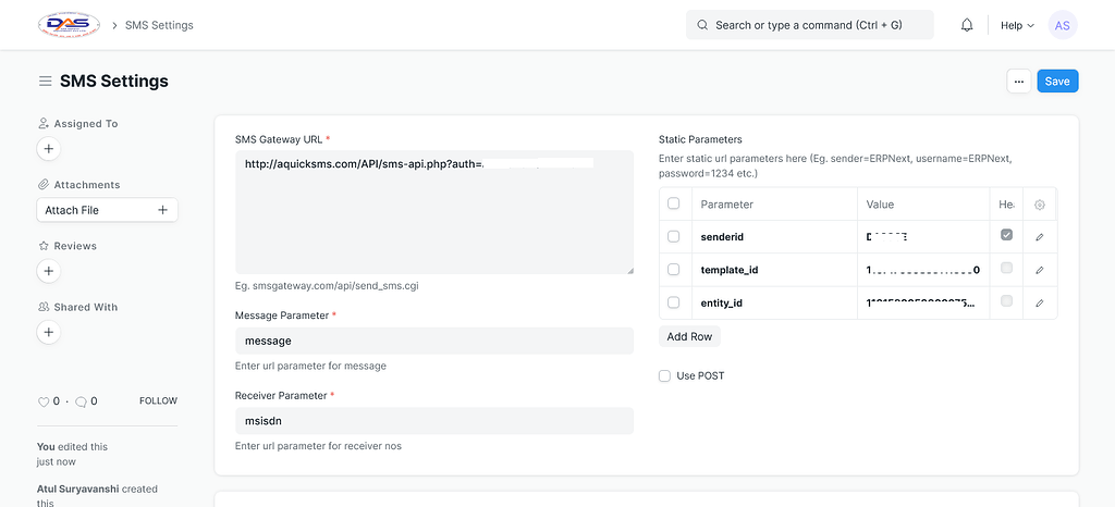 Sms integration with preapproved template - ERPNext - Frappe Forum