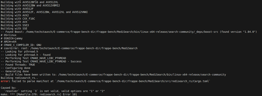 I got the RediSearch Install Issue with ErpNext. - ERPNext - Frappe Forum