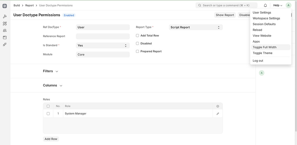 Toggle Full Width in the new layout - Frappe Framework - Frappe Forum