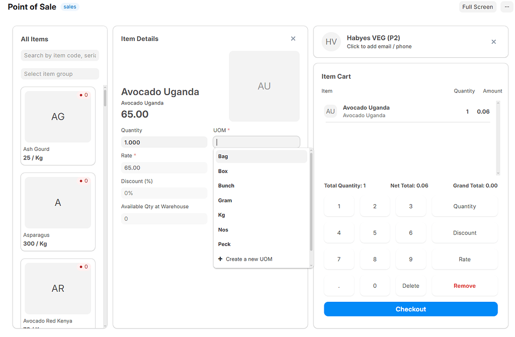 How to restrict UOM selection in ERPNext v15 POS (React UI)? - ERPNext - Frappe Forum