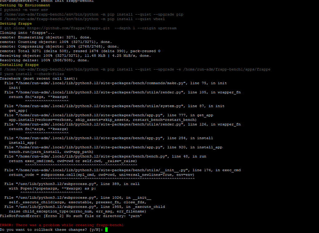 Setup Problem When Bench Init Frappe Bench And Get Error There Was A