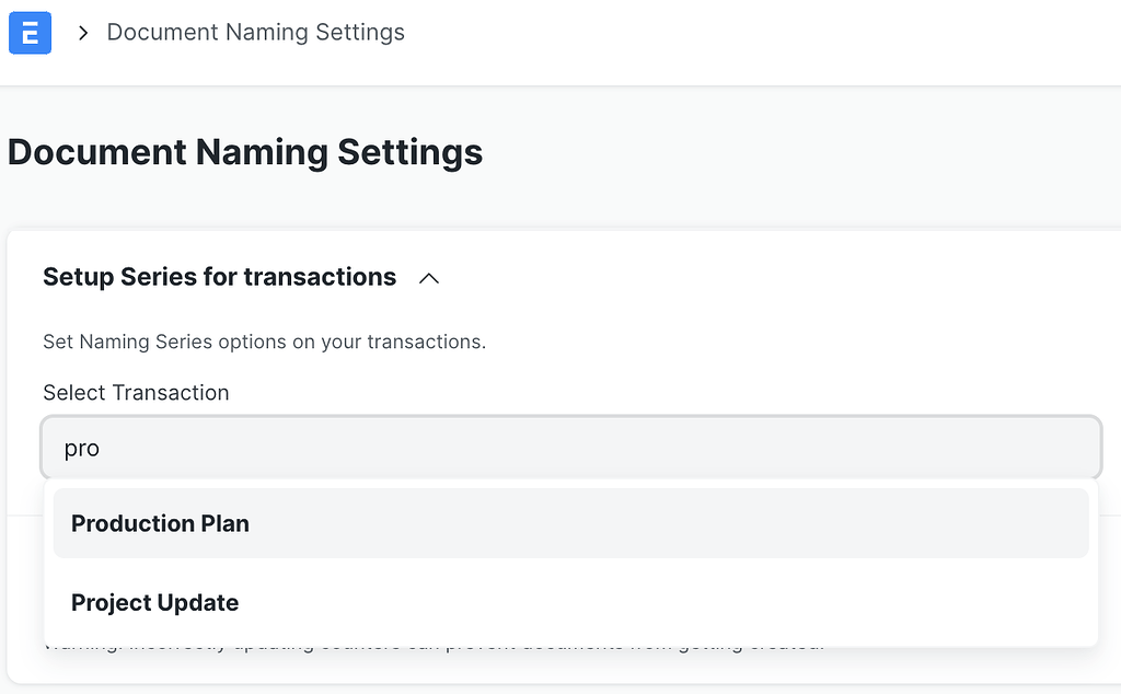 Missing "Project" option in Document Naming Settings - ERPNext - Frappe Forum