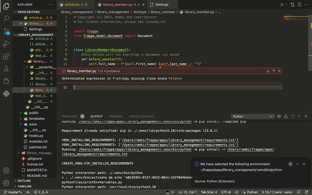 Pylance error in vscode using frappe - Frappe Forum