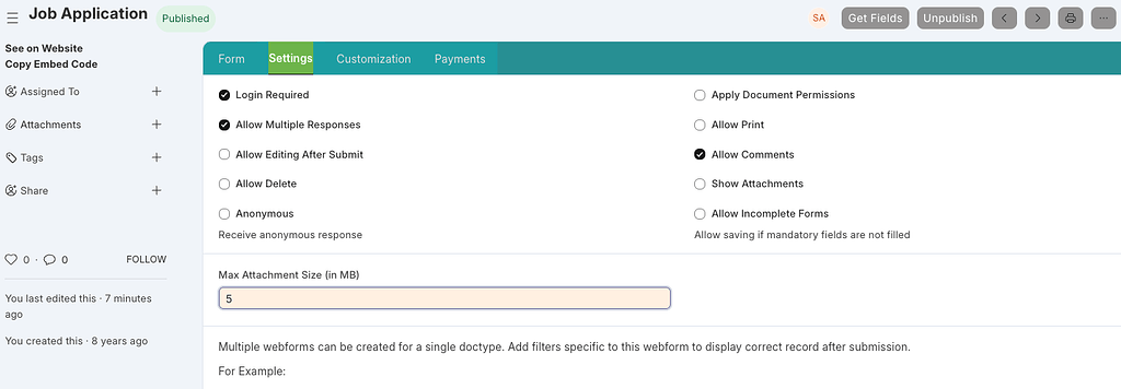 Web Form Attachment Size Issue Frappe Framework Frappe Forum