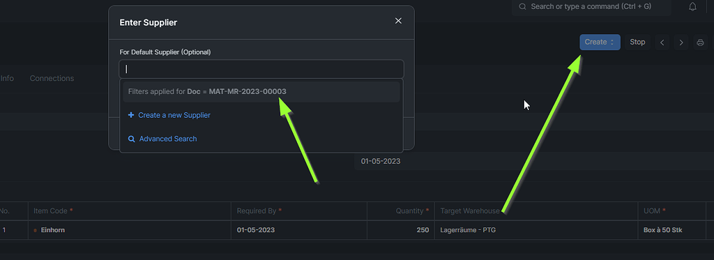 Create Purchase Order from Material request - Buying - Frappe Forum