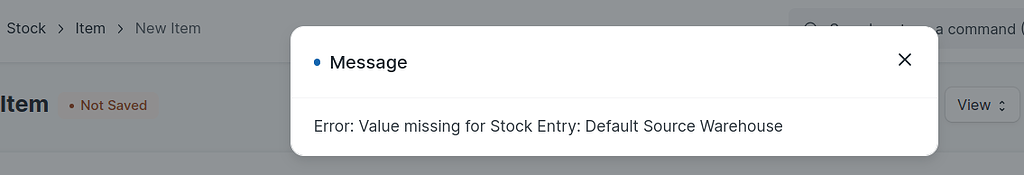 Error: Value missing for Stock Entry: Default Source Warehouse - ERPNext - Frappe Forum