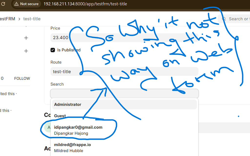 How to display "email_Id" and "name" on dropdown list? - Customization - Frappe Forum