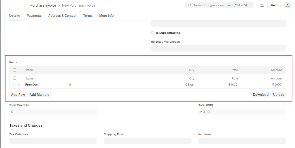 Duplicate Header Row in Child Table of Purchase Invoice After Installing Custom App - ERPNext ...