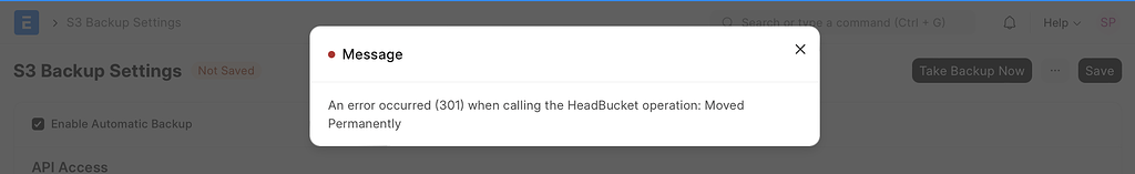 S3 backup error - ERPNext - Frappe Forum