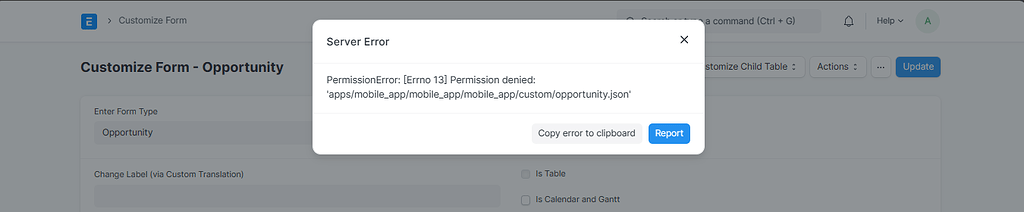 Export Customization Permission Error - Customize ERPNext - Frappe Forum