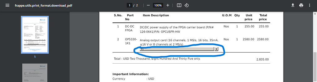 I need to remove vertical scrolling in the item description in Po ...